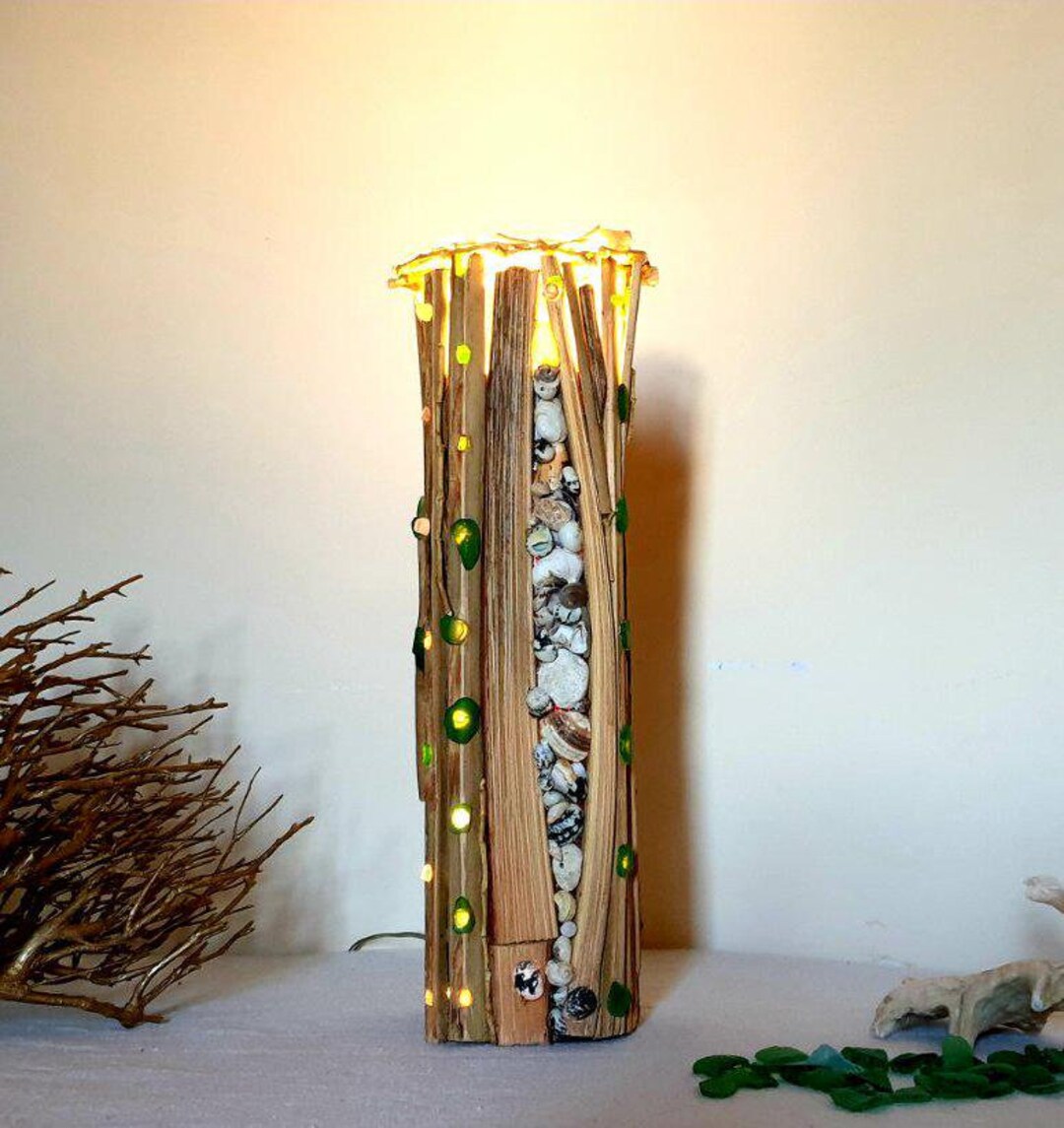 Unique Table Lamp - Wood Lamp - Artistic Desk Lamp - Night Lamp - Beach ...