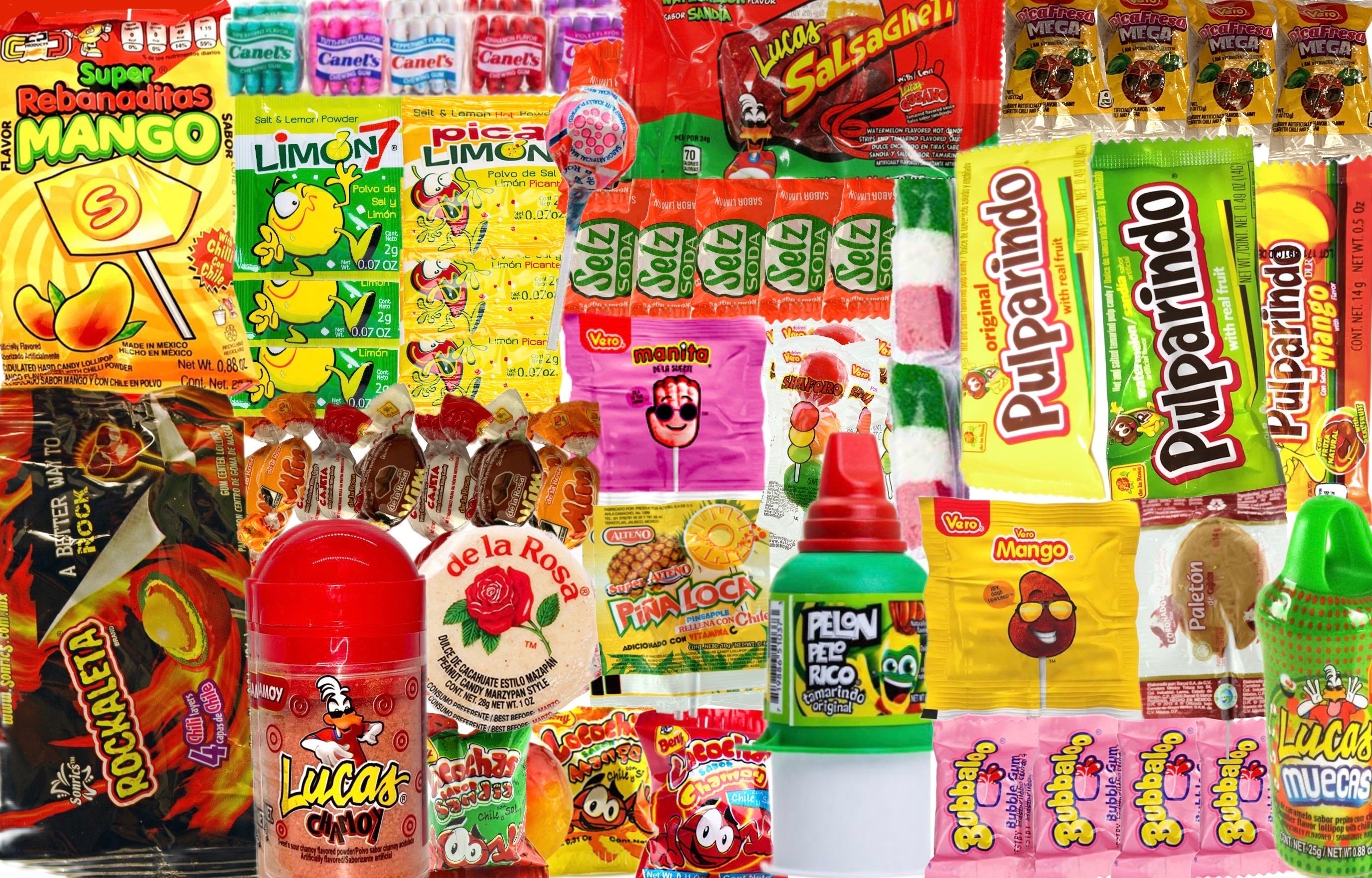 Mexican Candy Premium Gift Box 50 Piece Mix Sweet Sour Spicy Dulces ...
