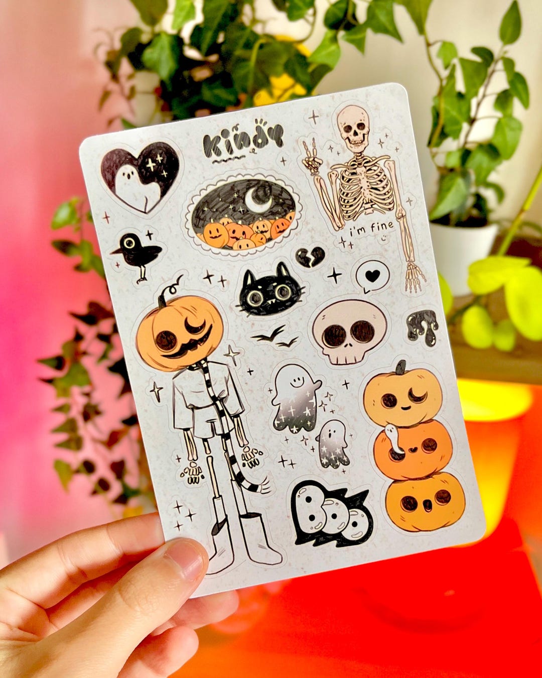 Boo to You Sticker Sheet • Cute Halloween Stickers • Skeletons Spooky ...