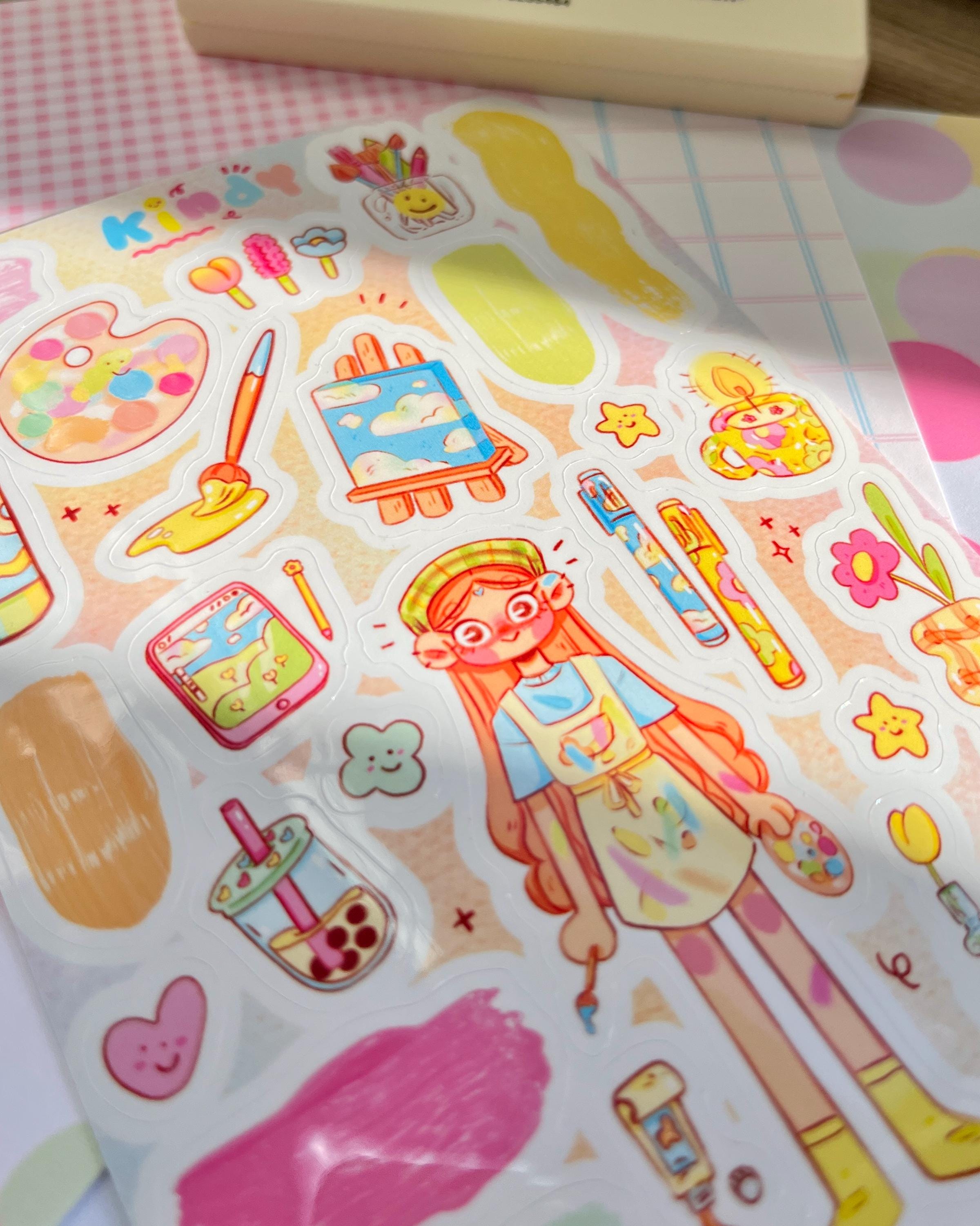 Artist Day Stickers Sheet, Journaling Stickers, Penpal Stickers, Duck ...