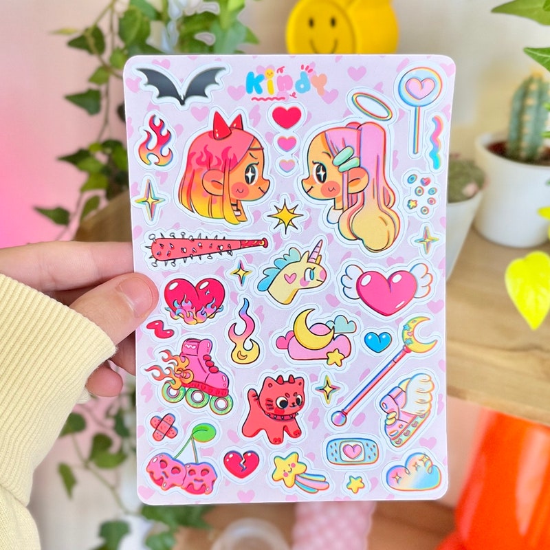 Demon Angel Sticker Kawaii - Etsy UK