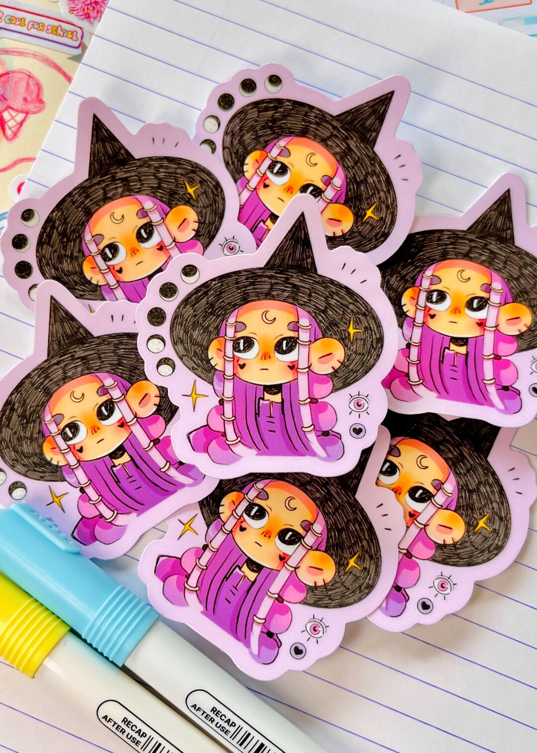 Shadow Witch Laminated Sticker, Witchy Sticker, Spooky Vinyl Sticker ...