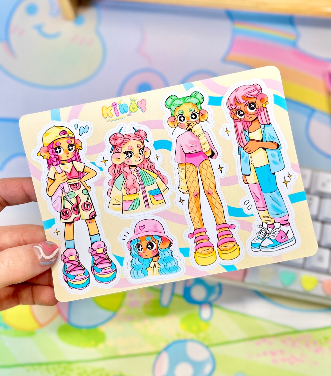 Sketchbook Girls Stickers Sheet, Journaling Stickers, Penpal Stickers ...