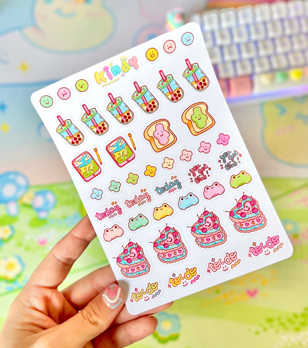 Happy Day Journaling Stickers Sheet, Journaling Stickers, Penpal ...