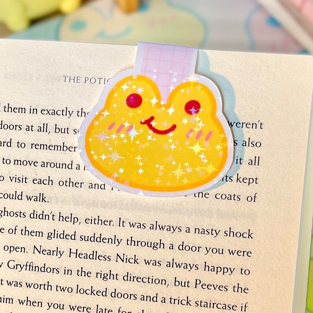 Yellow & Pink Frogs Magnetic Bookmark, Cute Bookmark, Book Accessories ...