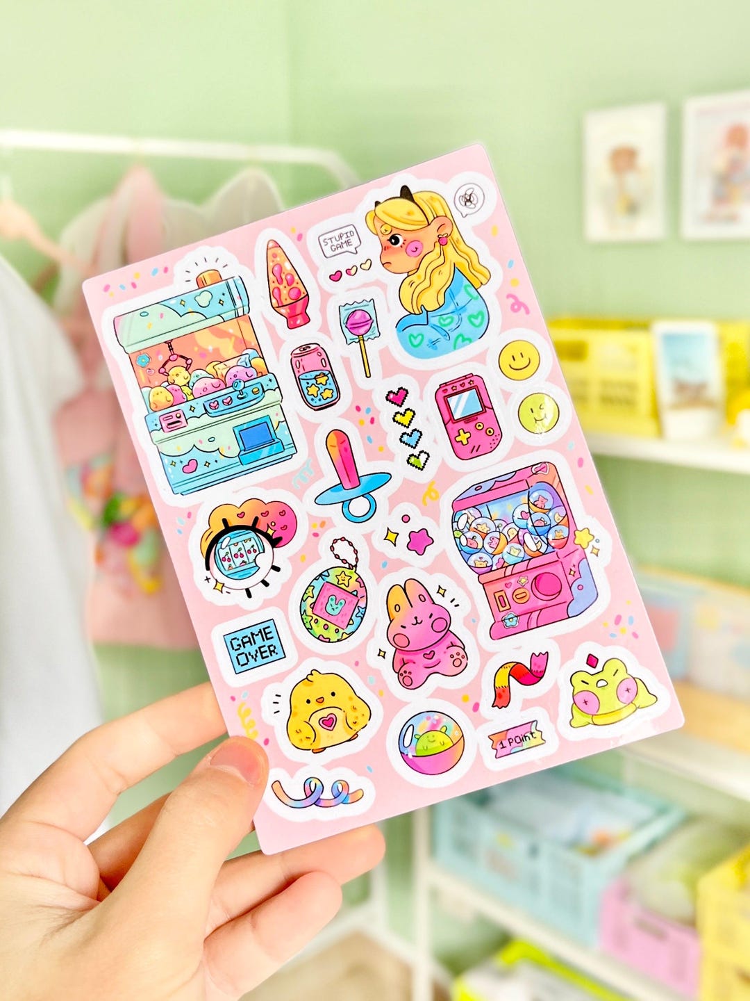 Arcade Games Stickers Sheet, Journaling Stickers, Penpal Stickers ...