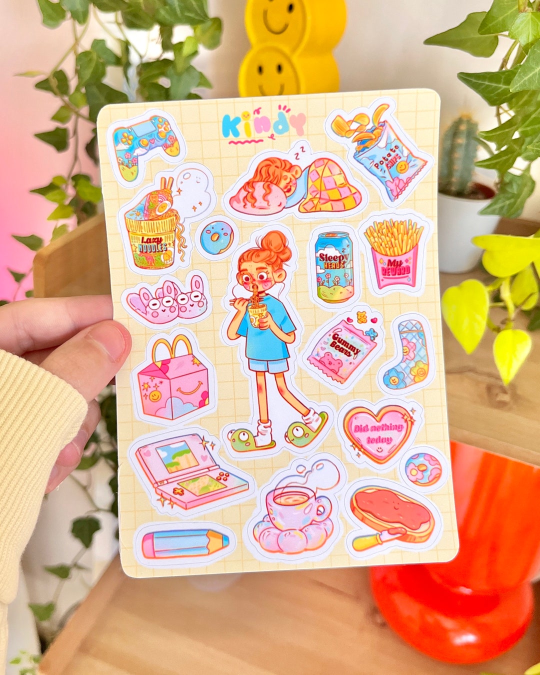 Lazy Day Stickers Sheet, Journaling Stickers, Penpal Stickers, Cozy ...