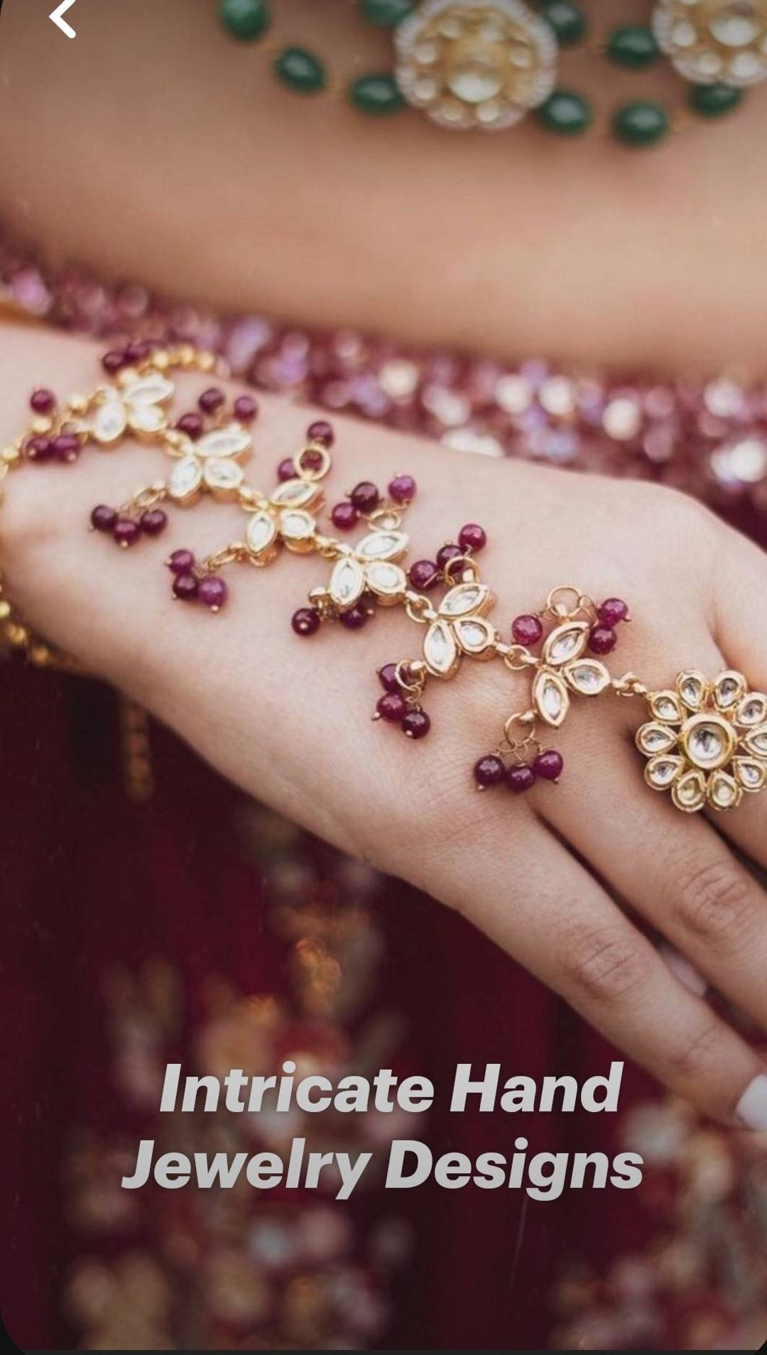 Kundan Bracelet/ Polki Haath Phool /hath Panja/ Adjustable - Etsy