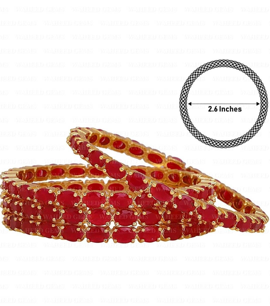 Beautiful Gold Plated Ruby Stone Bangles wedding Bridal Jewelry ...