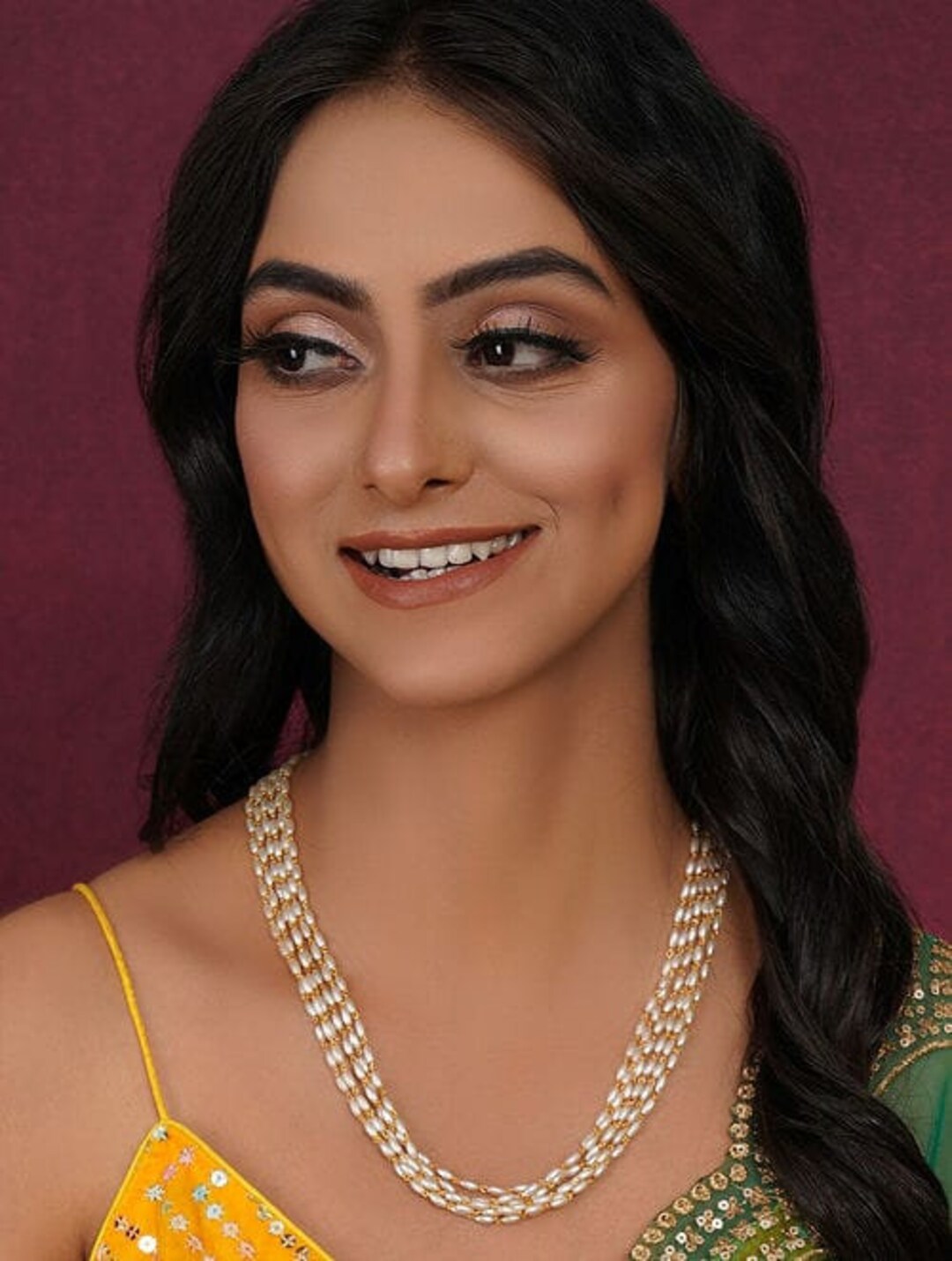 18k Gold Plated Indian Chian Set With Pearl Moti for Girls, Casual ...