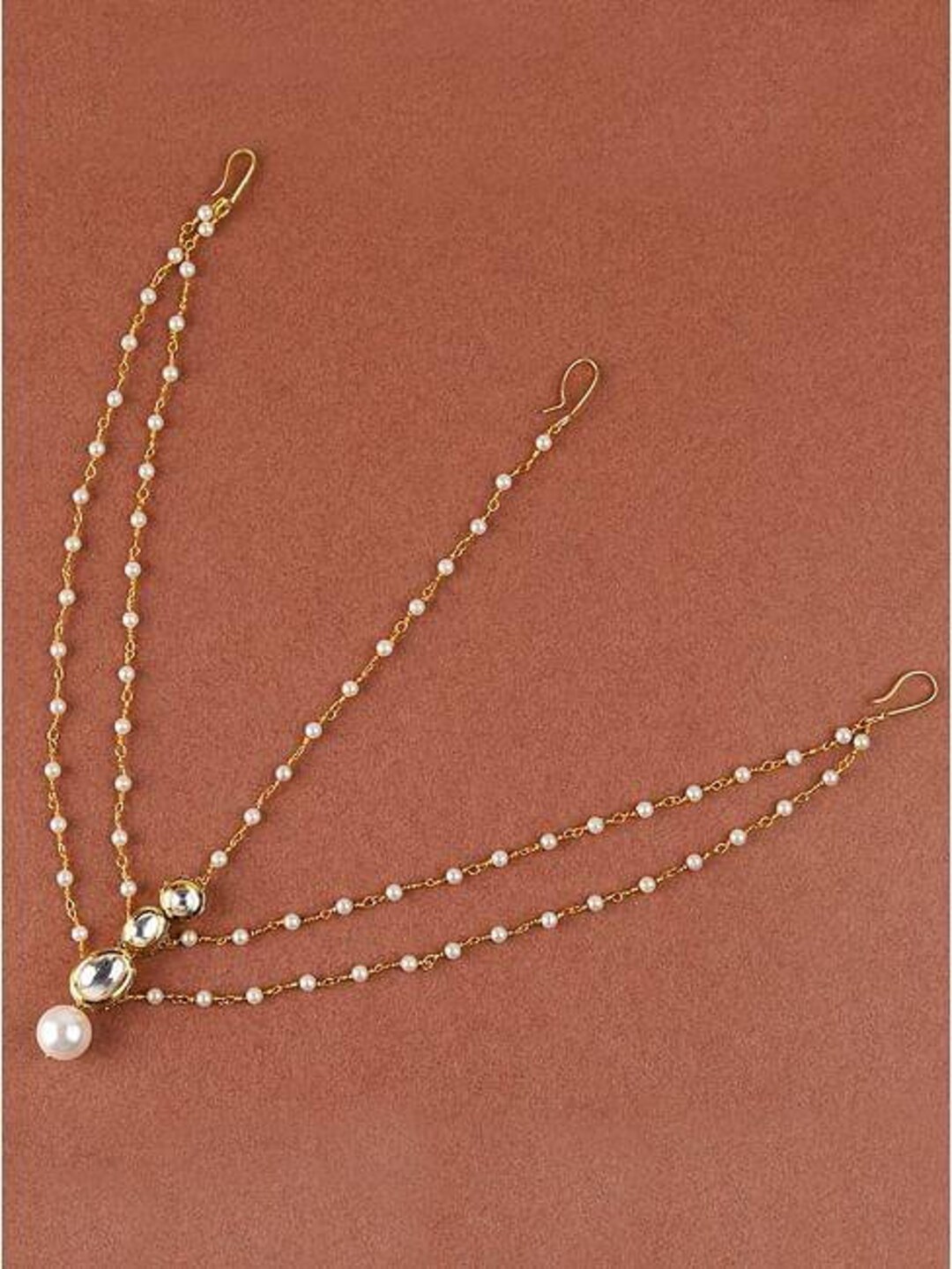 Kundan Head Band/sheesh Phool Tikka/indian Bridal Matha Patti/sheesh ...