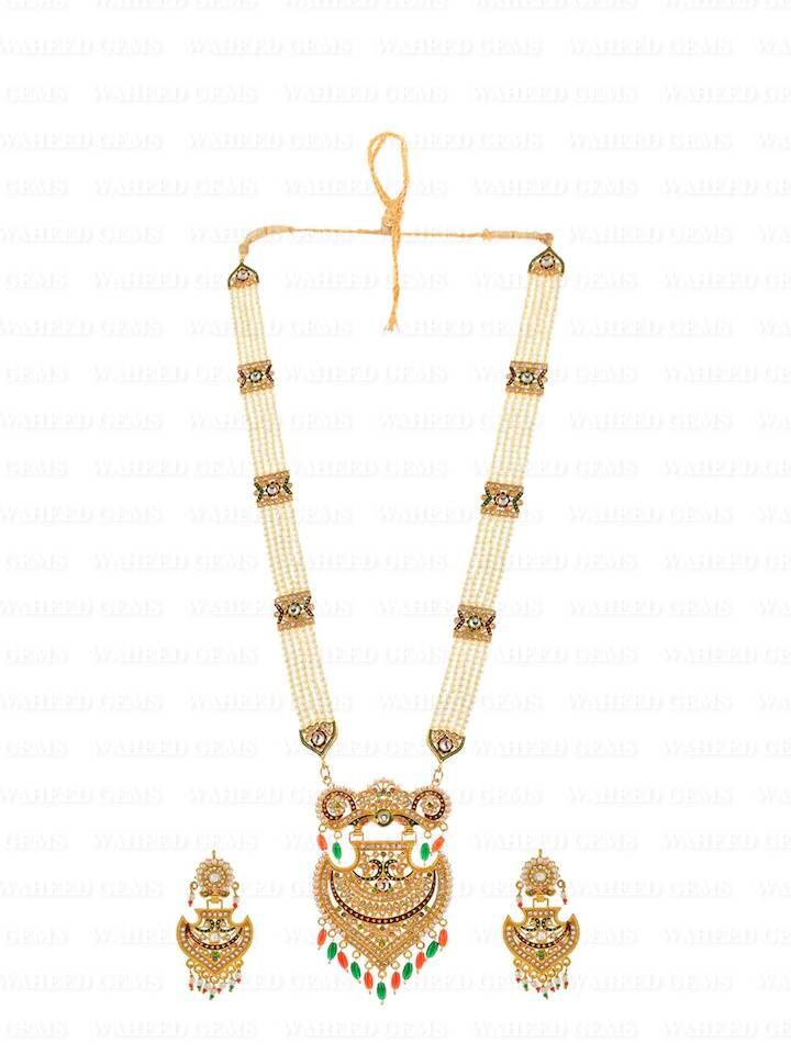 Long Navratan Mala Rani Haar Set/ Indian Pakistani Shaadi - Etsy
