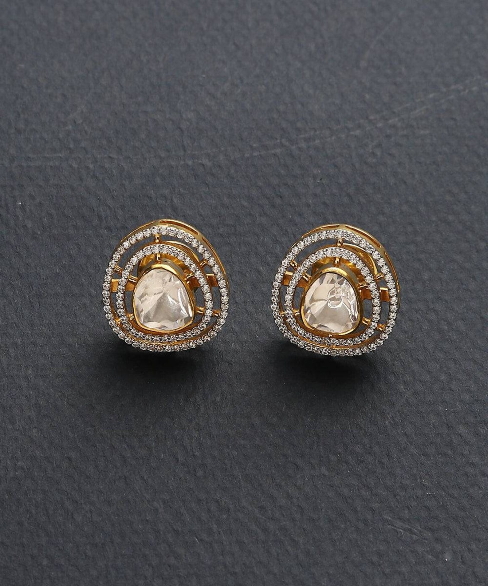 Polki Diamond Stud Earrings Polki Earrings Pave Diamond - Etsy