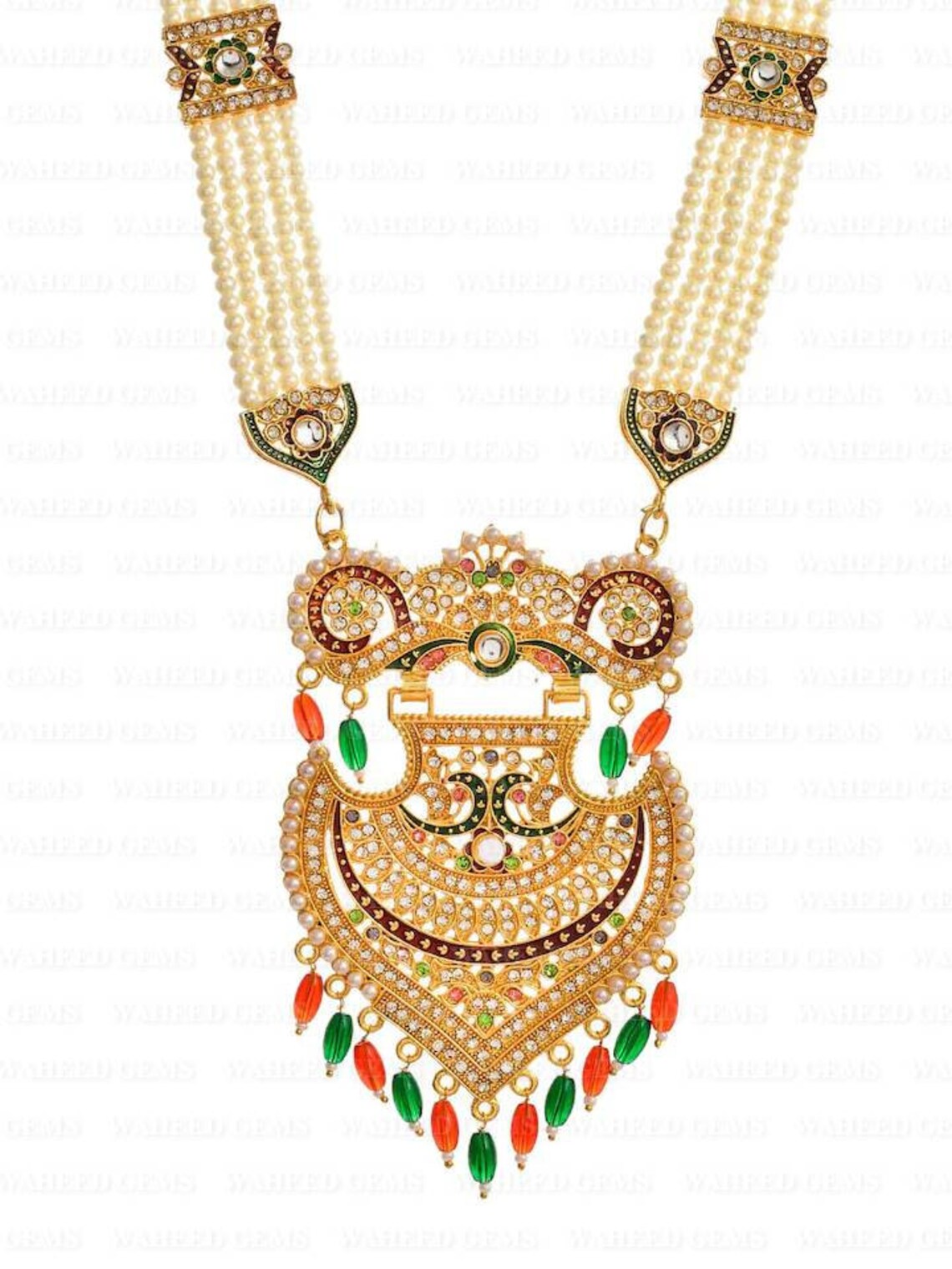 Long Navratan Mala Rani Haar Set/ Indian Pakistani Shaadi | Etsy