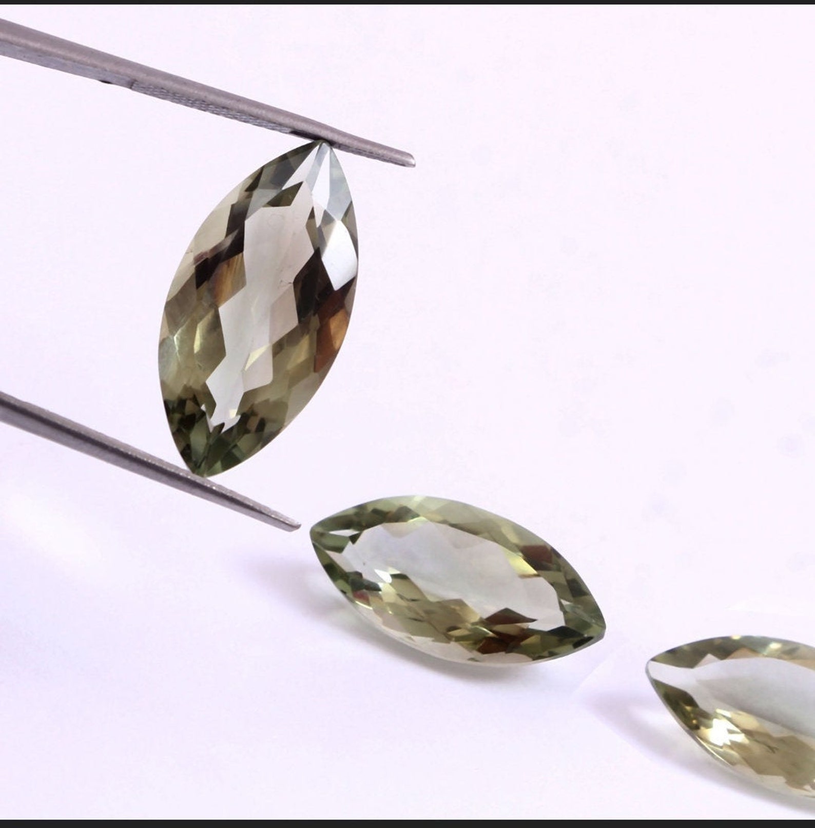 Natural Prasiolite Gemstone teardrop Prasiolite gemstone | Etsy