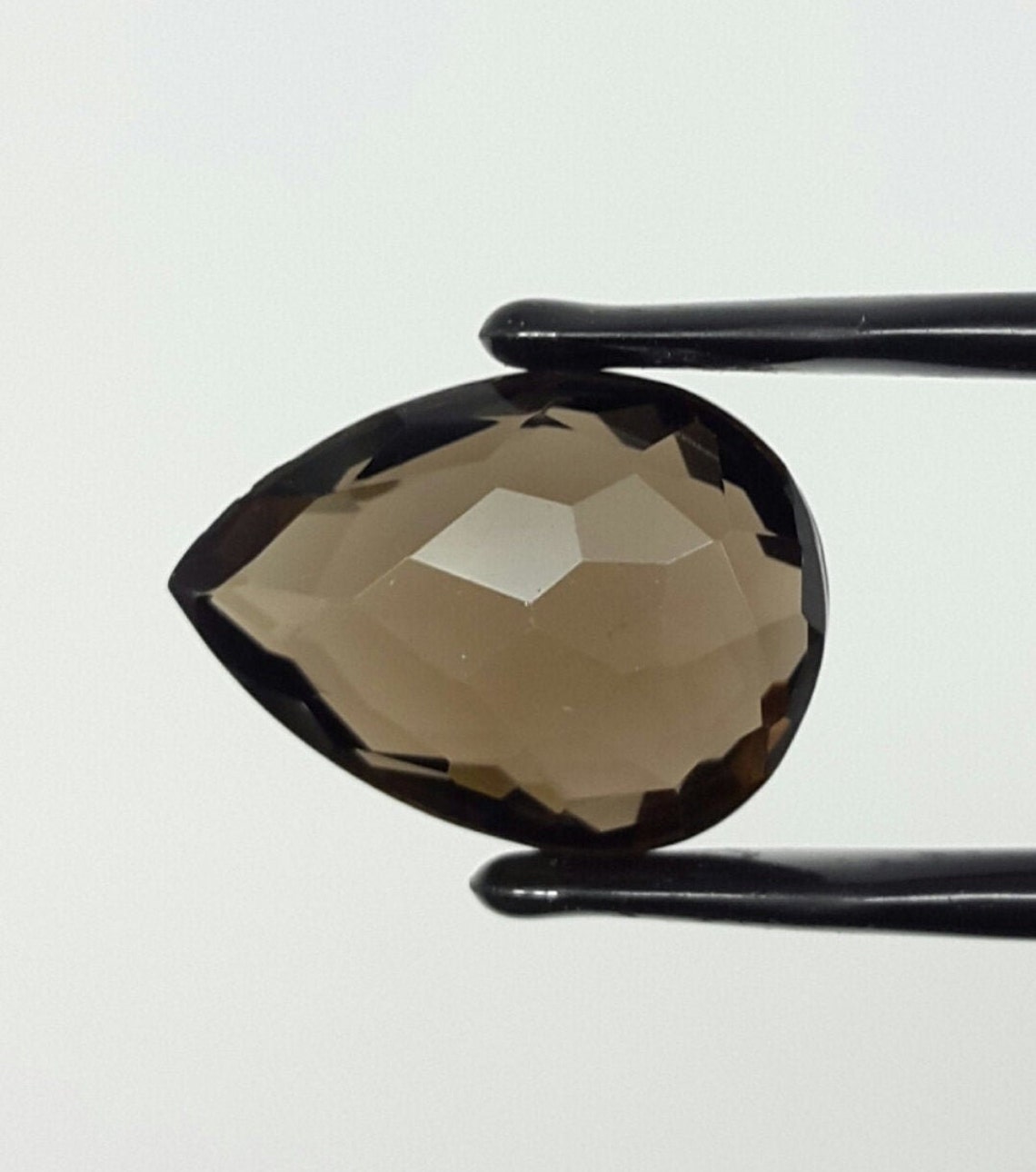 Natural Smoky Quartz Pear Shape Checker Cut Loose Gemstone | Etsy