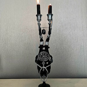 Real Roe Deer Skull Candle Holder Viking Compass Path Finder Pagan ...
