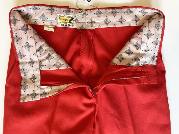 1970 red bell bottom pants, permanent pleats, flared … - Gem