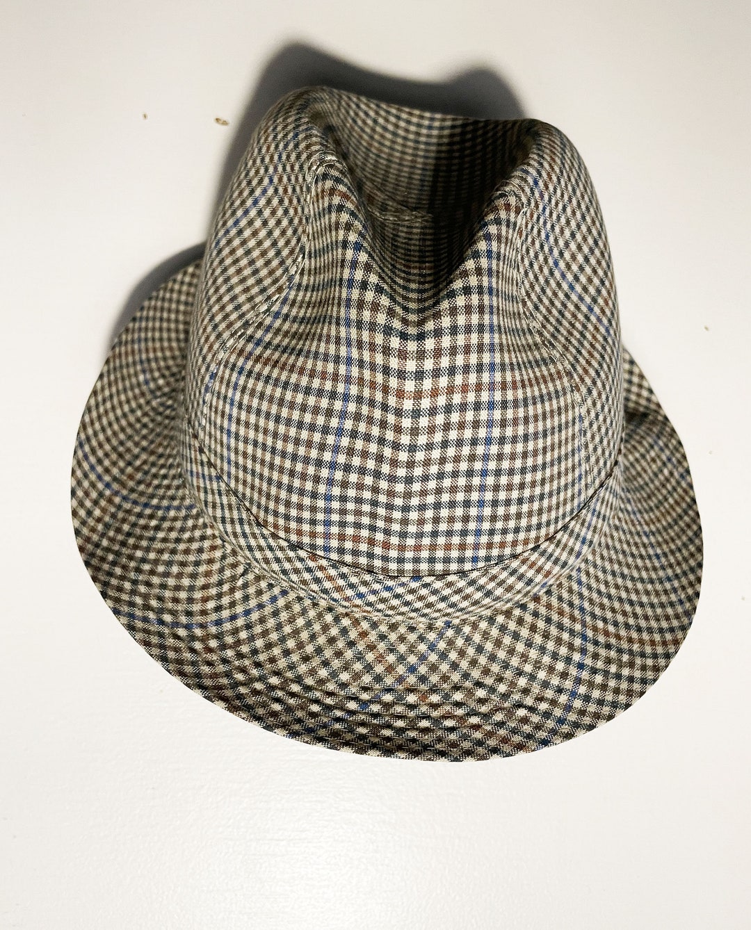 Vintage 1960s Men's Hat With Small Checks, Size 57 Cm size 22.4, Made ...
