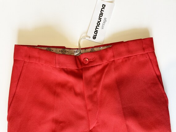 1970 red bell bottom pants, permanent pleats, flared … - Gem