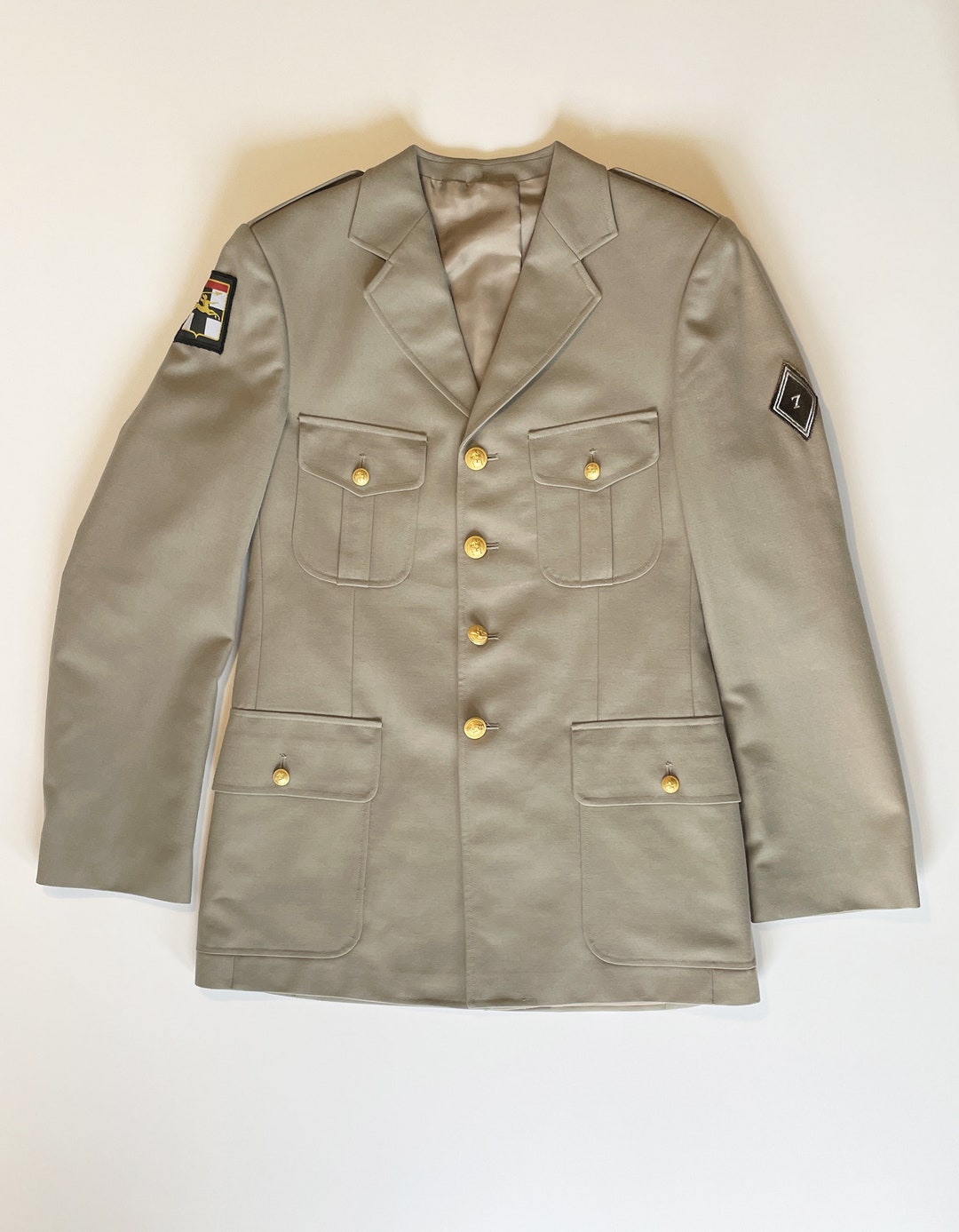 Vintage Beige Military Jacket for Men, Military Jacket Number 7 ...