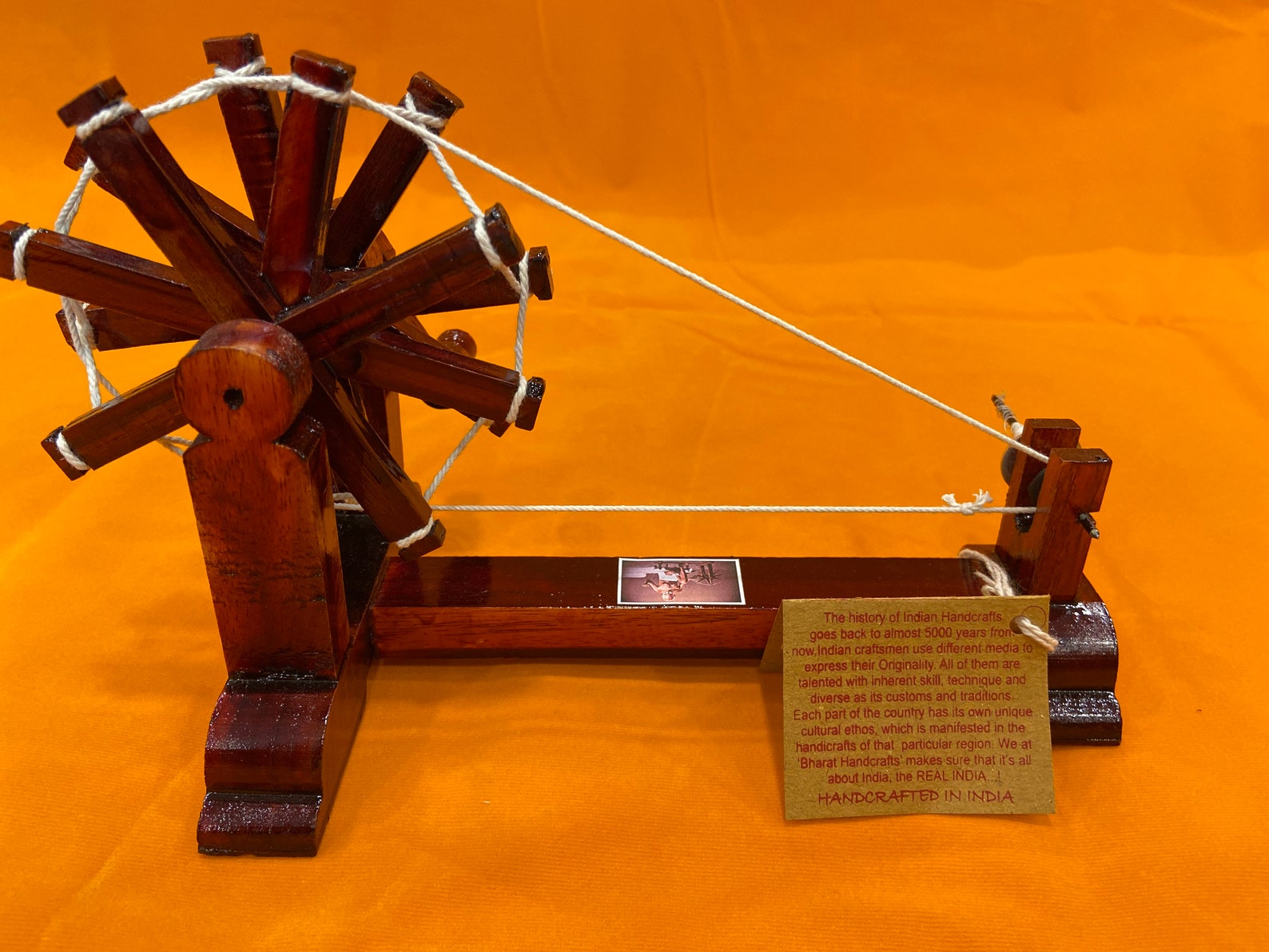 Handcrafted Wooden Charkha: Indian Spinning Wheel - Etsy