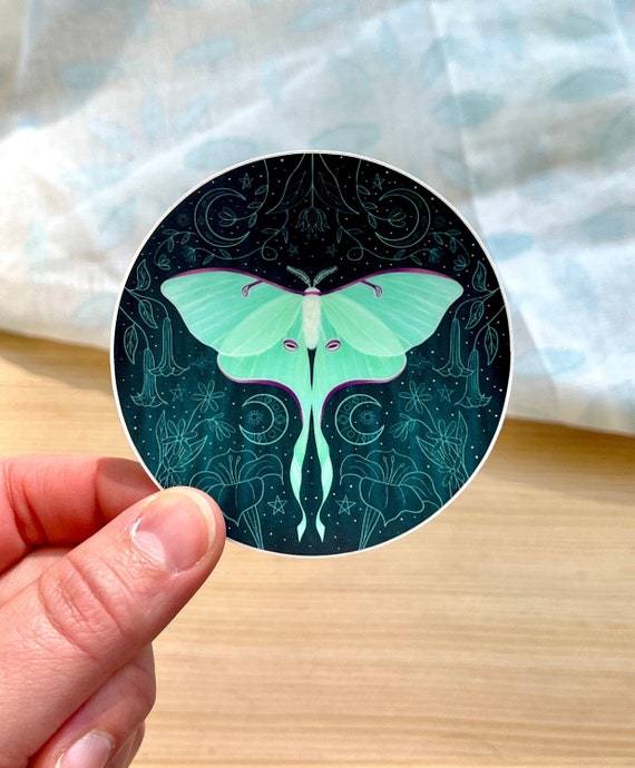 Vinyl Sticker Luna Moth Sticker Waterproof and Weather | Etsy