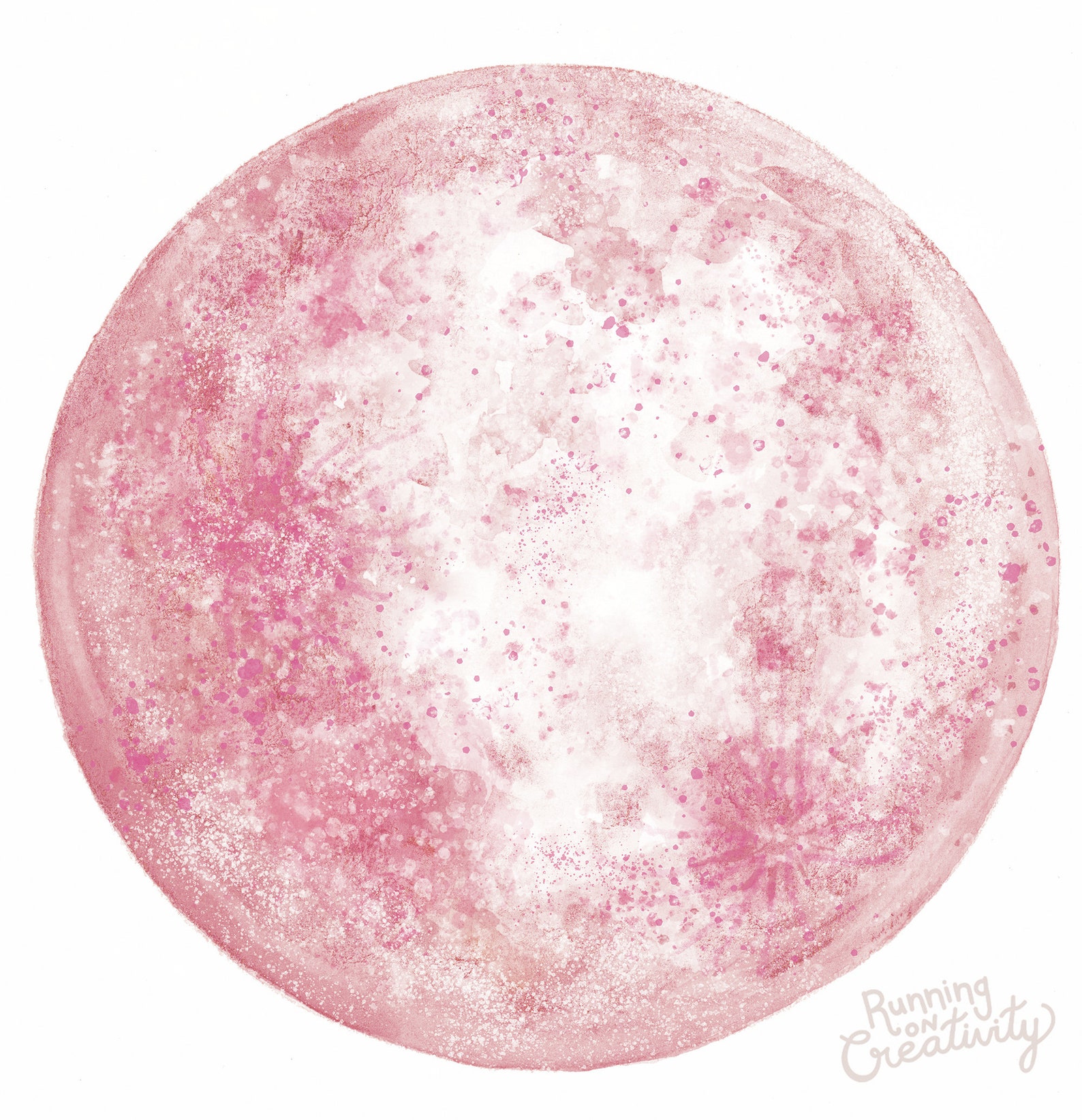 Moon Print Blush Moon Blush Moon Print Moon Art Wall - Etsy