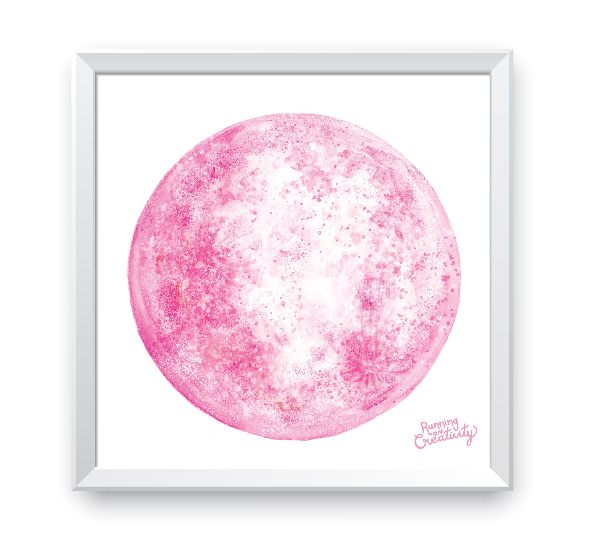 Moon Art Print Pink Moon Pink Moon Print Moon Art Wall | Etsy