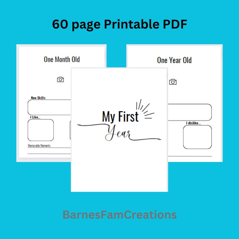 Printable Baby Book Pages/ Instant Download/ Keepsake/ Baby's First ...