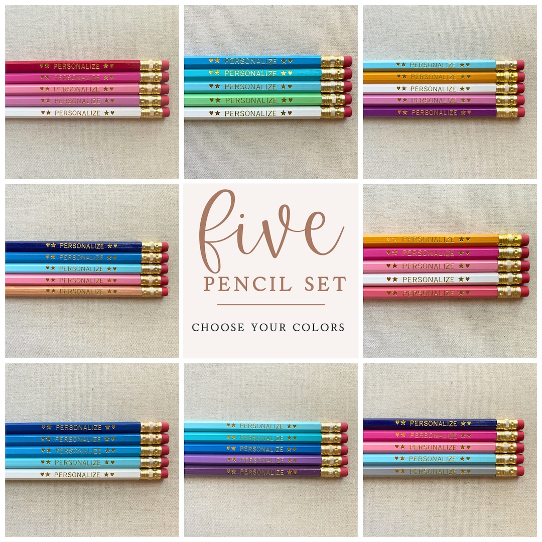 Personalized Pencil Set, Stocking Stuffer, Custom Pencils, Personalized ...