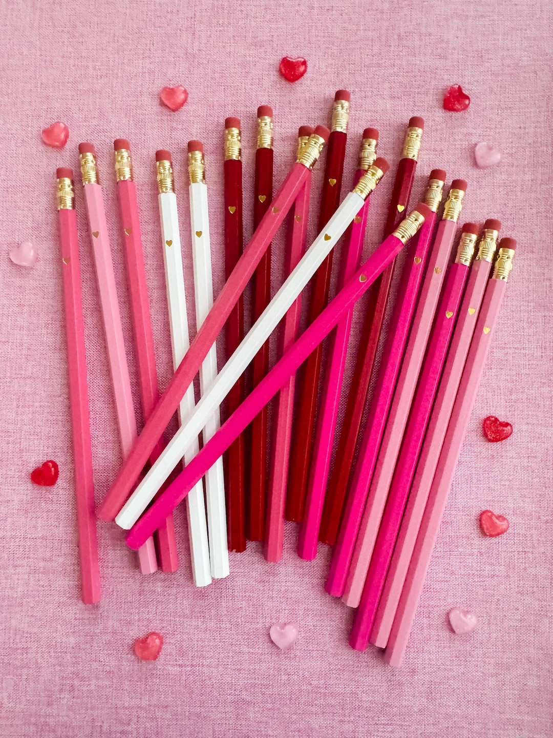 Valentine's Day Classroom Gift: Gold Foil Hearts on Pink, Red and White ...