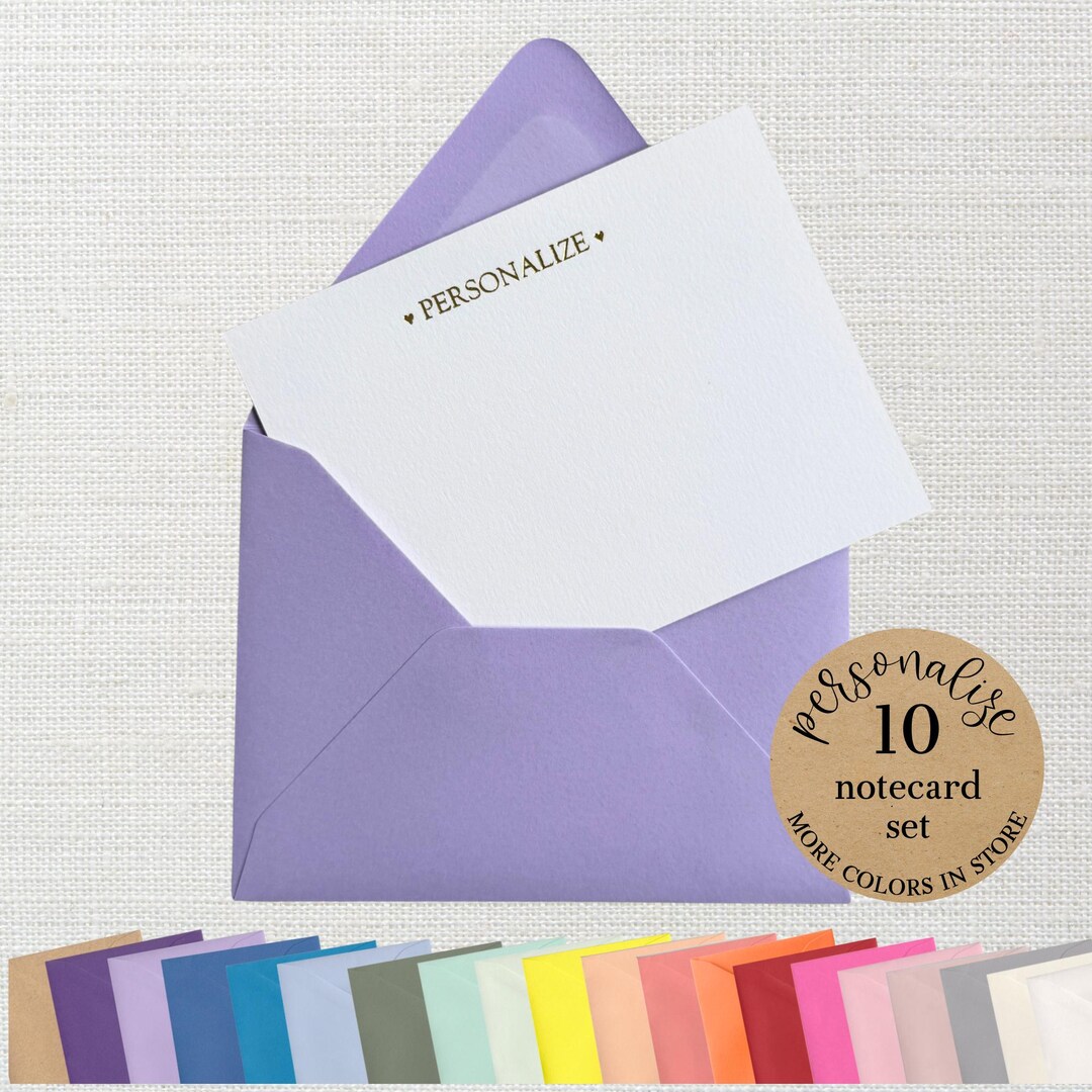 Personalized Purple Stationery Set: Foil Pressed Notecards - Etsy
