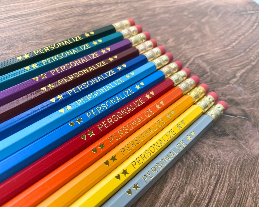 Personalized Pencils, 12 Pencil Set, Unique Stocking Stuffer, Gift for ...