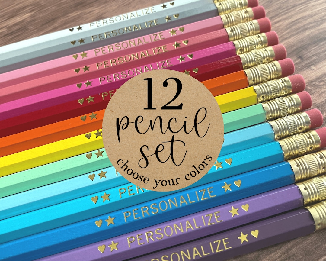 Personalized Pencils, 12 Pencil Set, Stocking Stuffer, Christmas Gift ...