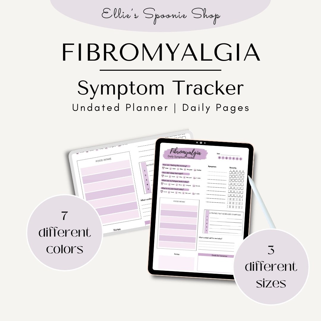 Fibromyalgia Symptom Tracker, Fibro Tracker, Symptom Tracker, Chronic ...