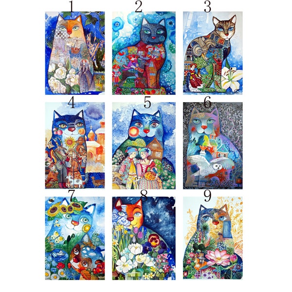 Cartoon Cat Diamond Painting Kit - Etsy