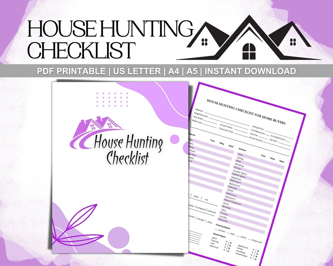 House Hunting Checklist, Moving Template, House Moving Planner ...