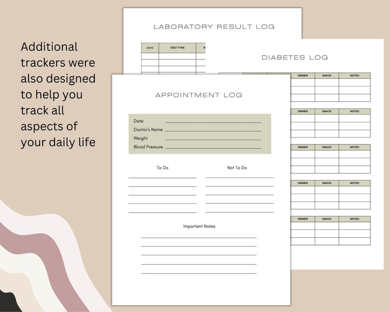 Diabetes Journal Blood Sugar Log Diabetes Tracker Health - Etsy