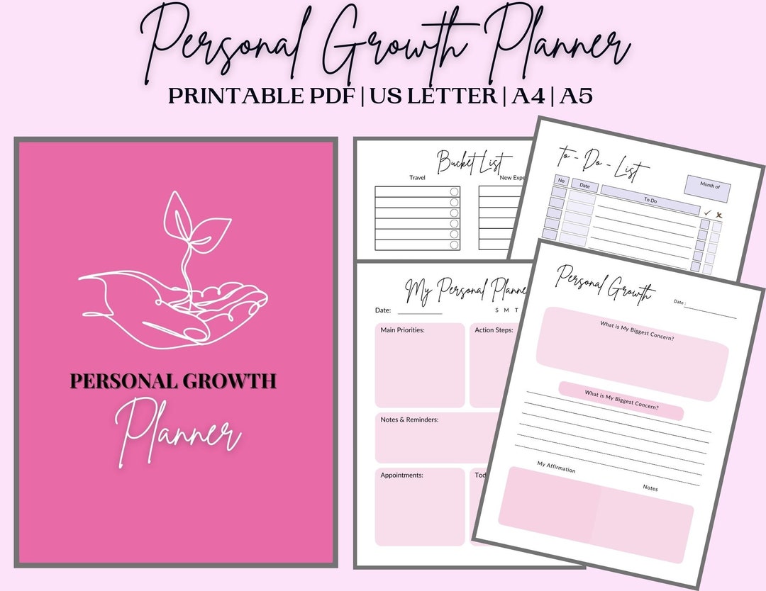 Personal Growth Planner Personal Development Self Improvement Planner ...