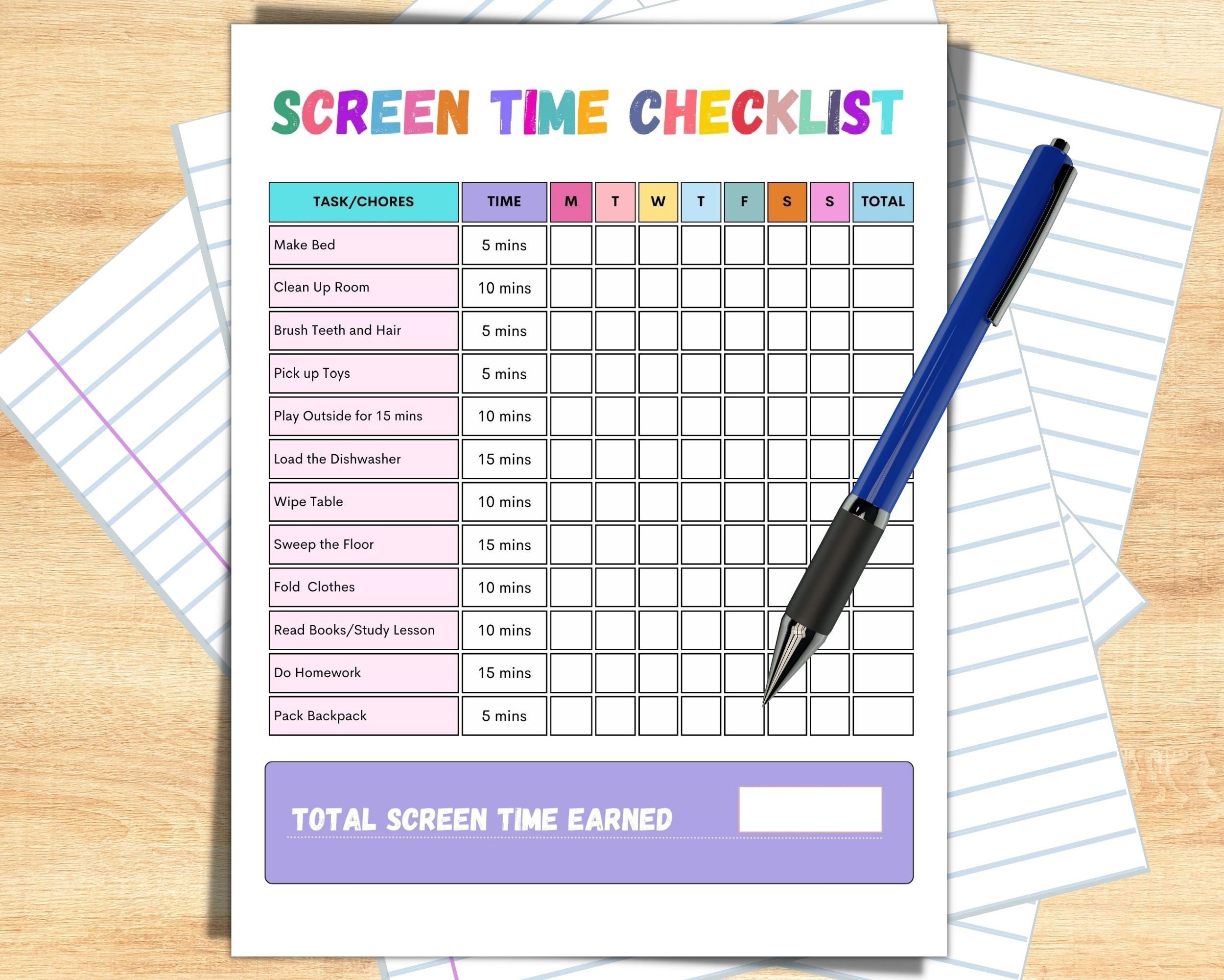 Screentime Checklist for Kids Screen Time Checklist Screen Time Rules ...
