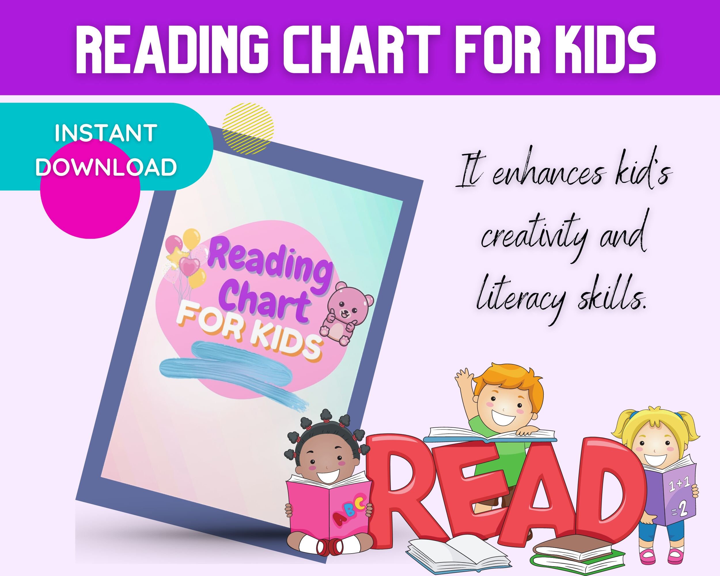 Reading Chart for Kids Simple Reading Chart for Kids Printable, Reading ...