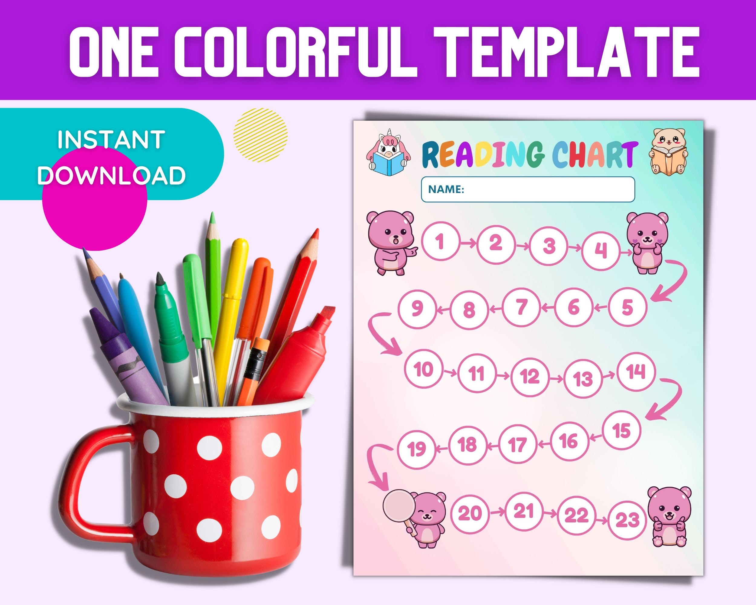 Reading Chart for Kids Simple Reading Chart for Kids Printable, Reading ...