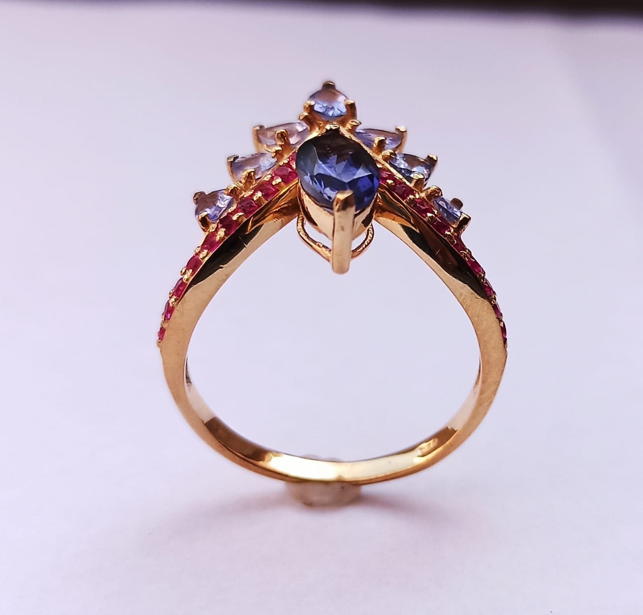 925 Sterling Silver Gold Plated Ring With Natural Tanzanite - Etsy