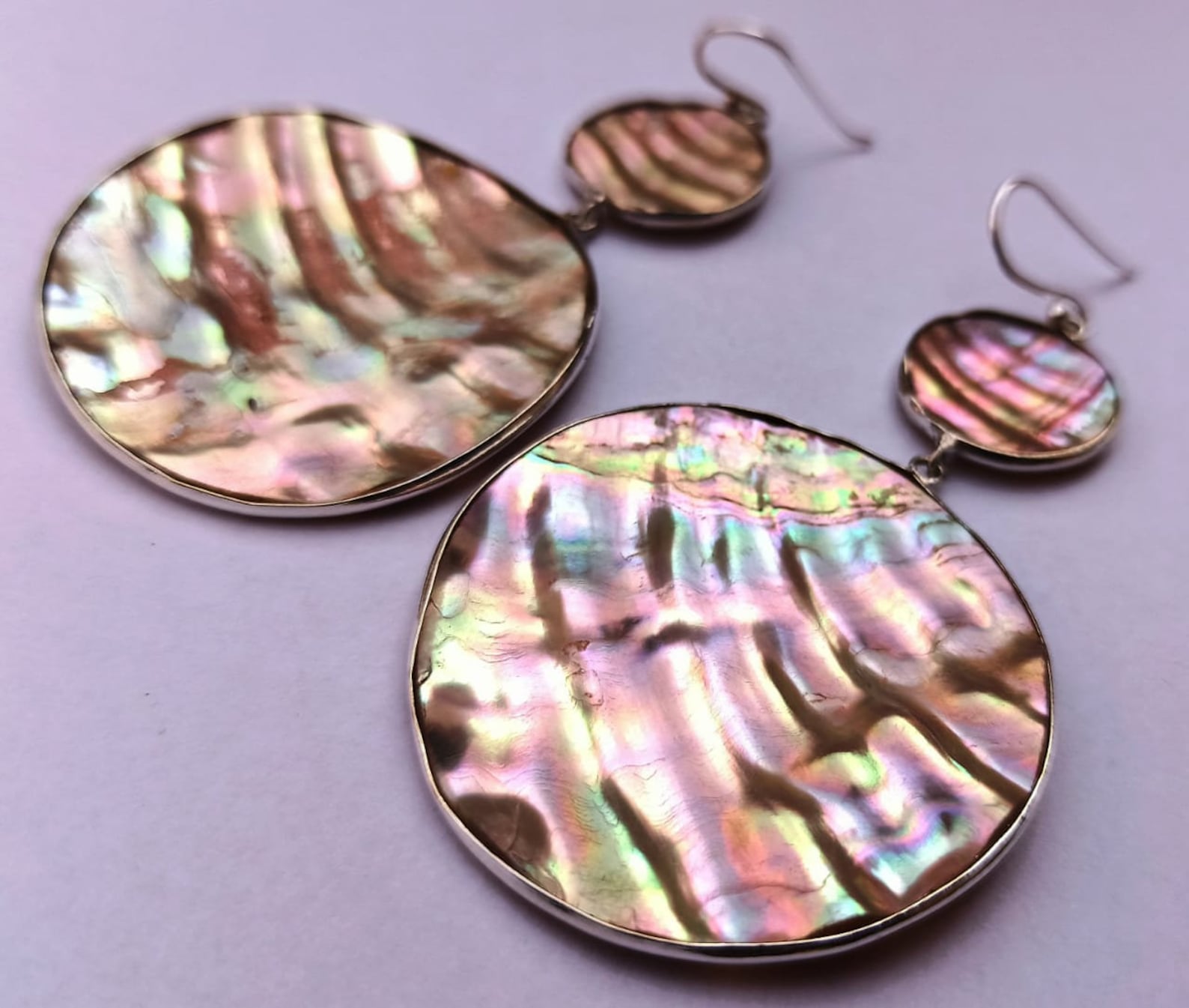 Long Pink Abalone Earrings Thin Pink Abalone Earrings 2.7 | Etsy