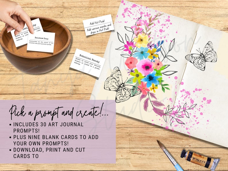 30 Journal Prompt Cards for Art Journaling I Painting I Drawing I Color ...