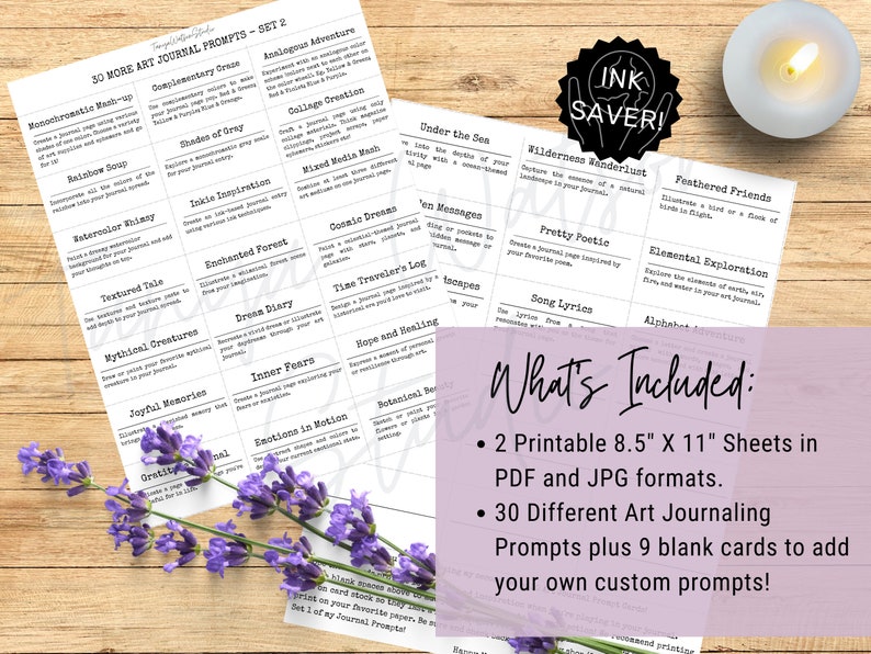 30 Journal Prompt Cards for Art Journaling I Painting I Drawing I Color ...