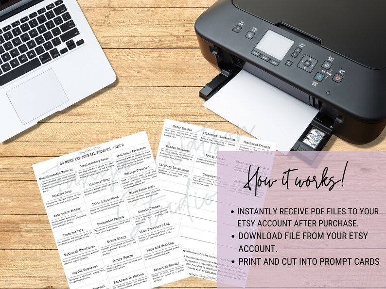 30 Journal Prompt Cards for Art Journaling I Painting I Drawing I Color ...