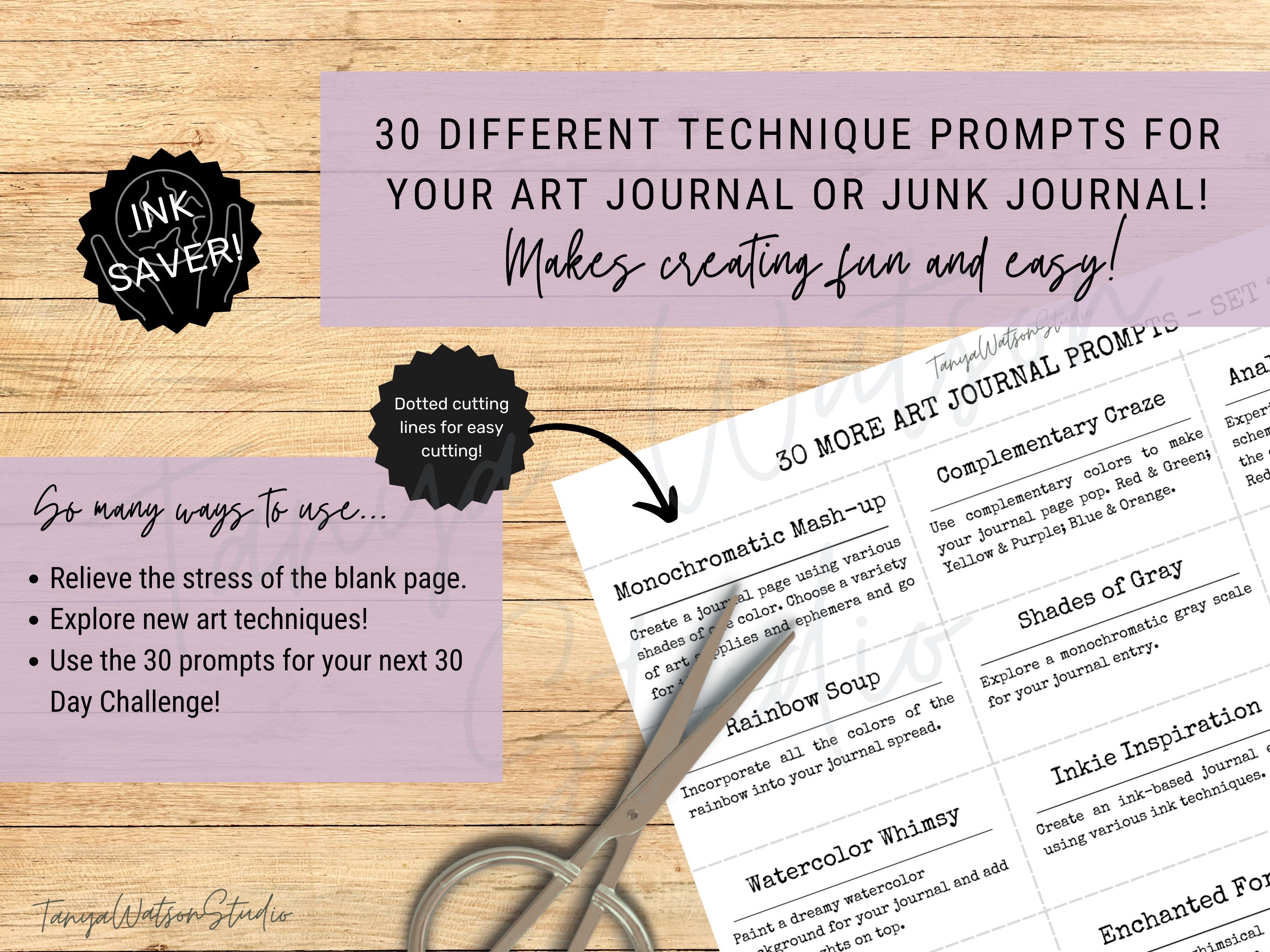 30 Journal Prompt Cards for Art Journaling I Painting I Drawing I Color ...