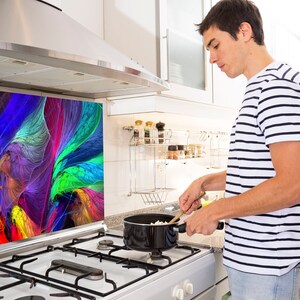 Kitchen Decor /kitchen Backsplash / Chopping Board / Tempered Glass ...